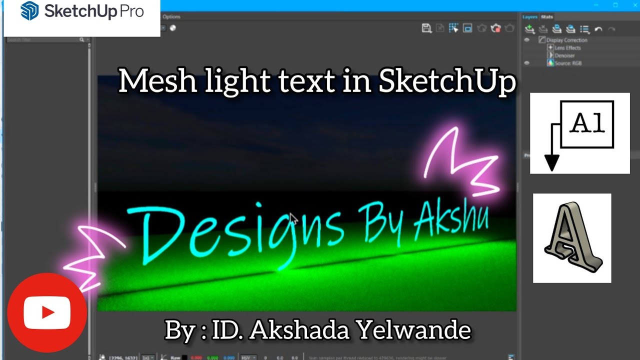 Make you text glow in sketchup? how to make your text glow ? - YouTube