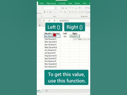 Left Function | Right Function | Excel Formula | Excel tricks |#shorts#viralshorts - YouTube