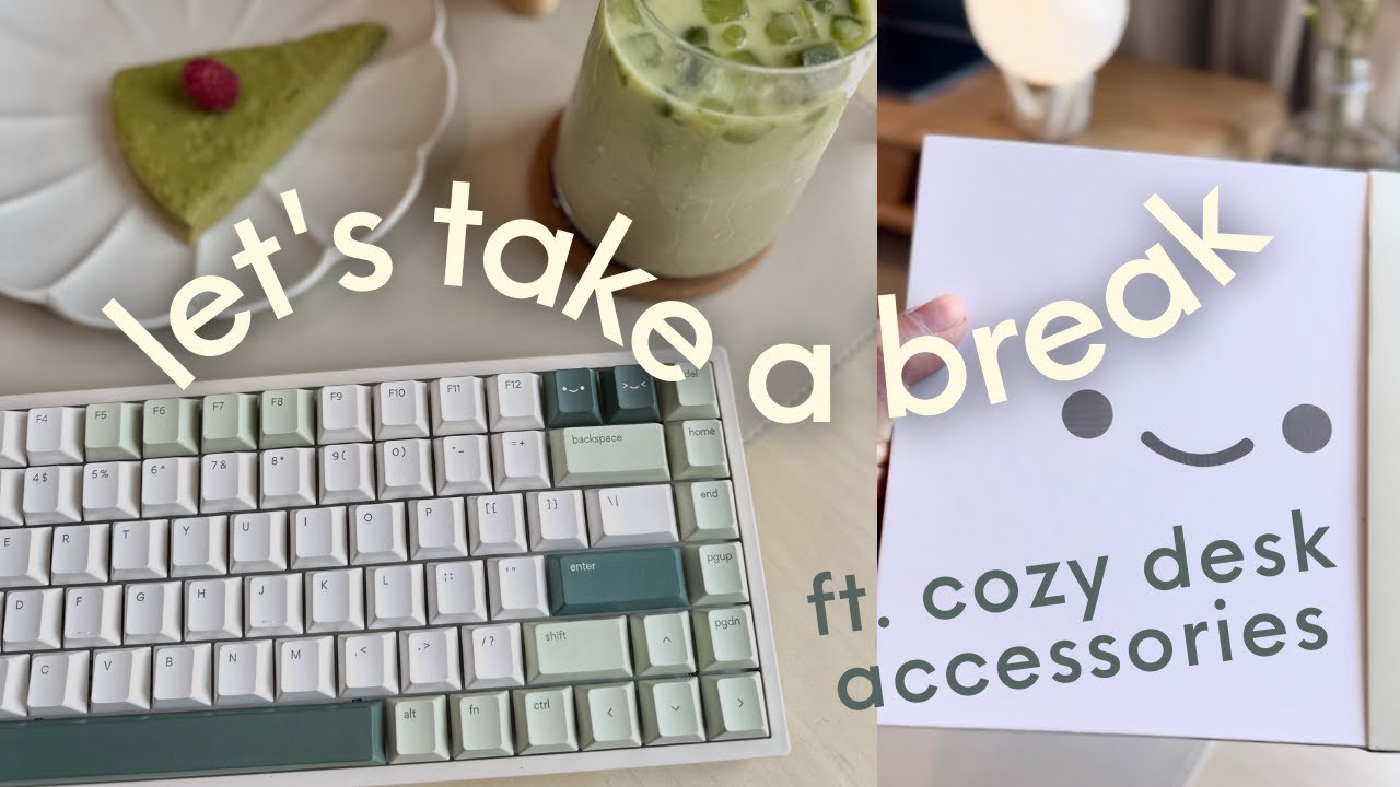 Cozy Desk Accessories | Unboxing Keyboard + Osume Matcha Keycaps | Matcha Cheesecake Flop 🍵 🙃 ...