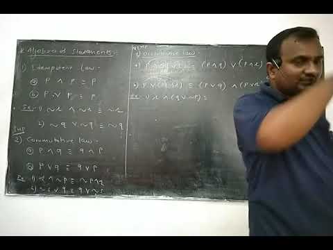 Mathematical Logic/Algebra of Statements - YouTube