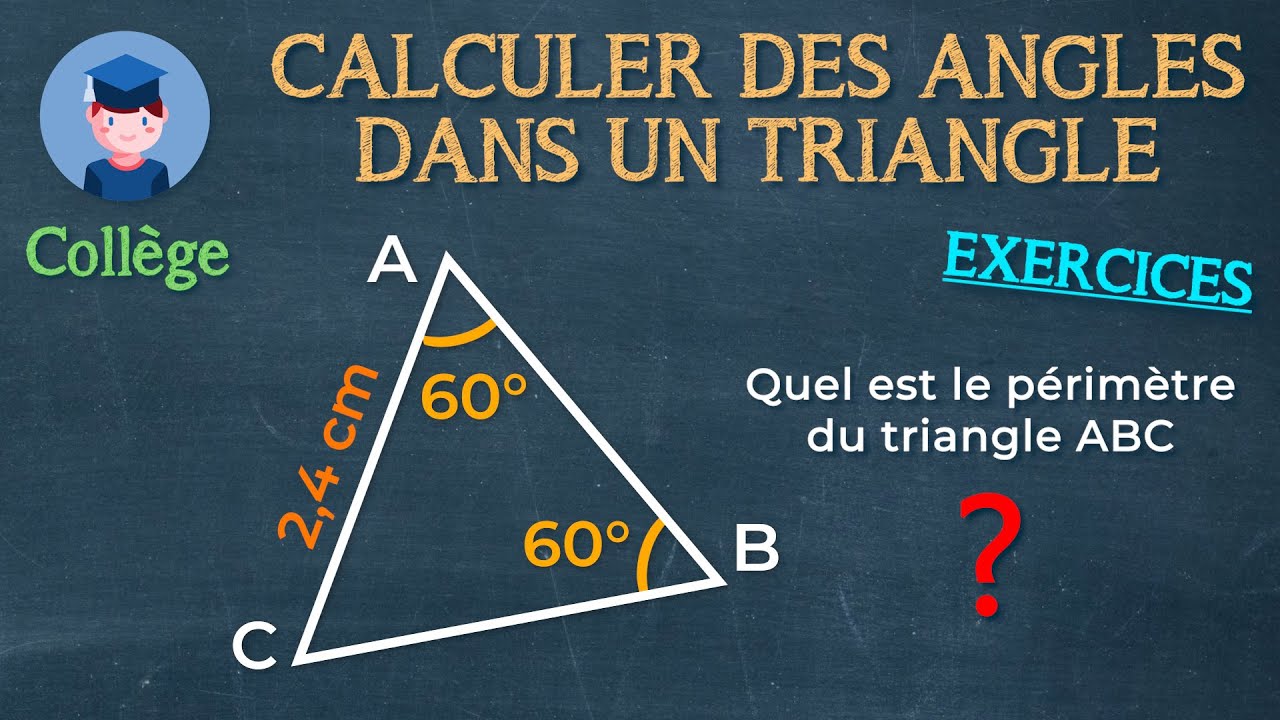 Calculer des angles dans un triangle (exercices) - Collège - Petits ...