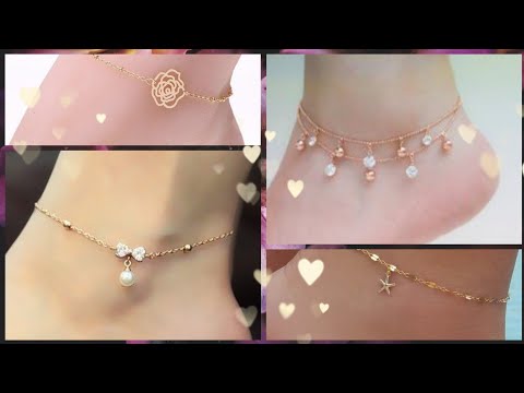 #anclechain Elegant and Stylish gold stones payal and pazeb anklets ...