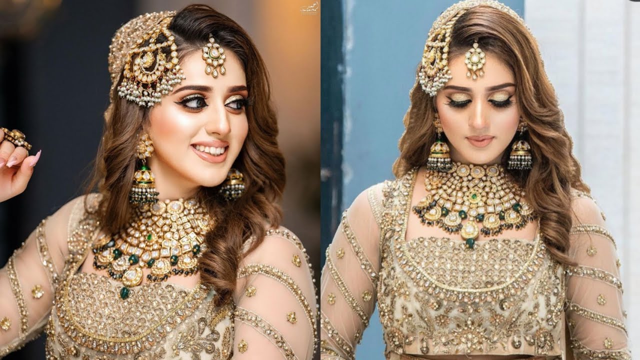 jannat mirza valima hairstyle | Bridal side puff hairstyle tutorial ...