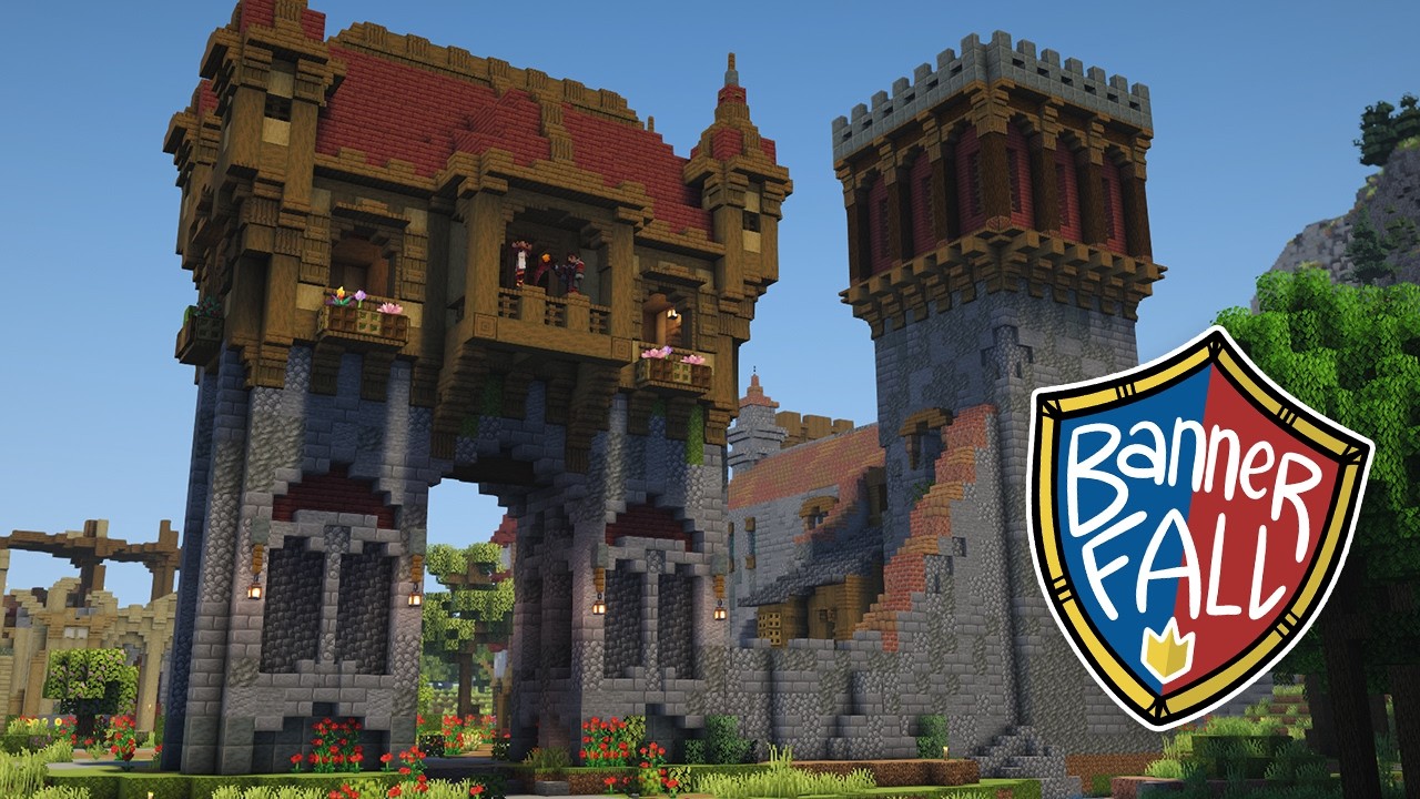 BANNERFALL SMP - I BUILT A GATEHOUSE!!! - YouTube
