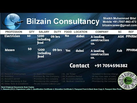 Electrician, Mason jobs in dubai - YouTube