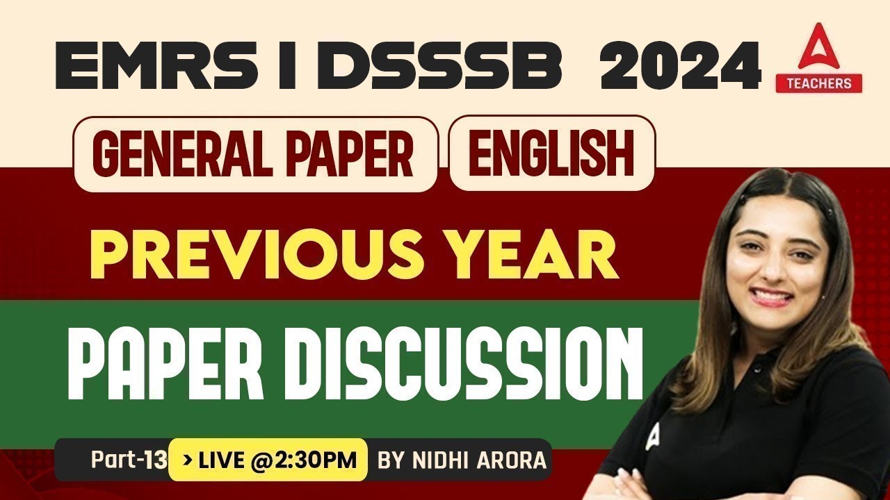 DSSSB/EMRS General English Paper Classes 2024 | DSSSB/EMRS English ...