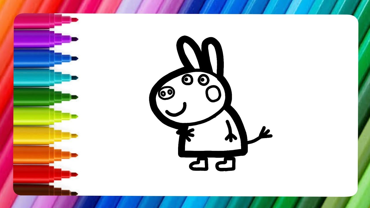 Dibuja y colorea un Delphine Donkey De Peppa pig 🐽 Aprende los colores ...