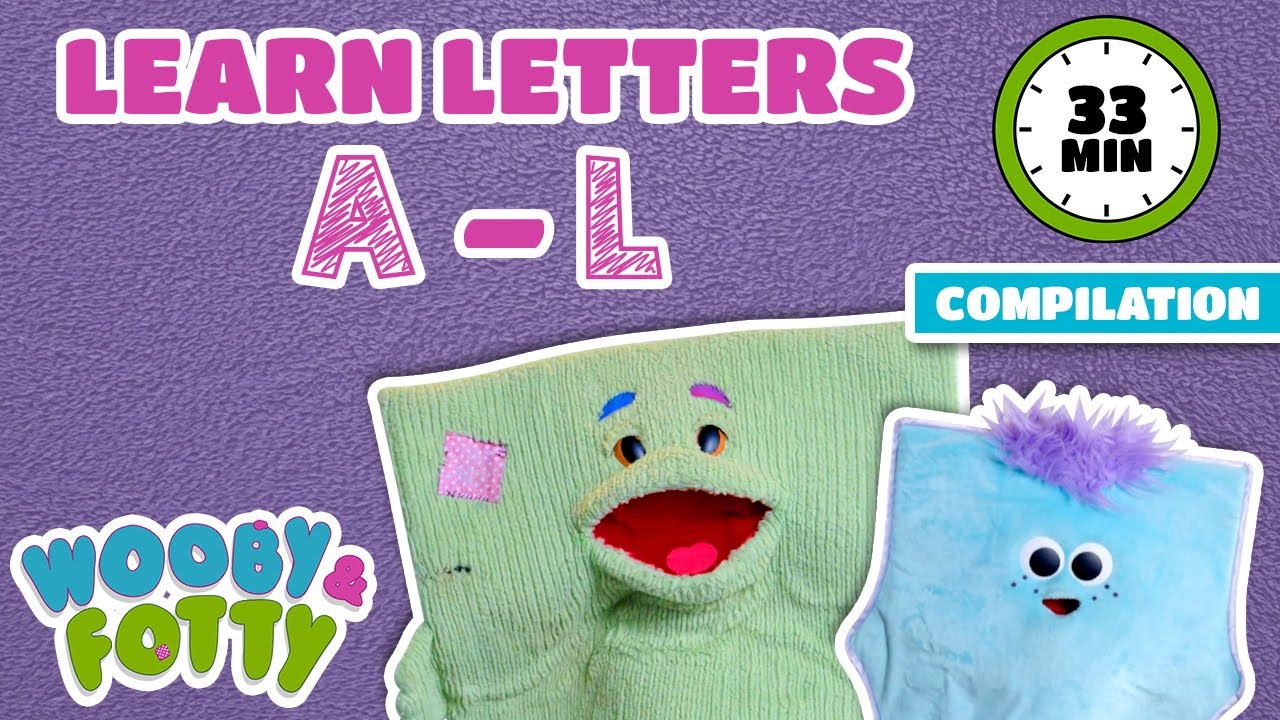 ABC Letter Songs Compilation: Learn Letters A to L with Wooby & Fotty ...