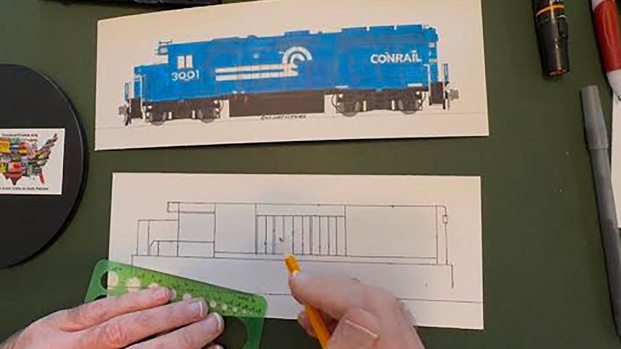 Conrail GP40 #3001 Drawing Demonstration by Andy Fletcher Part 1 ...