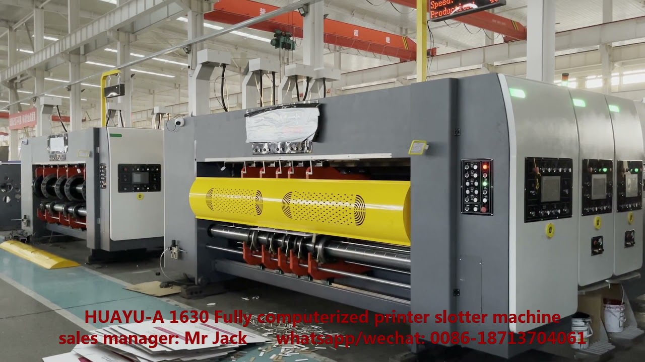 3 sets of HUAYU-A 1630 fully computerized printer slotter to USA - YouTube