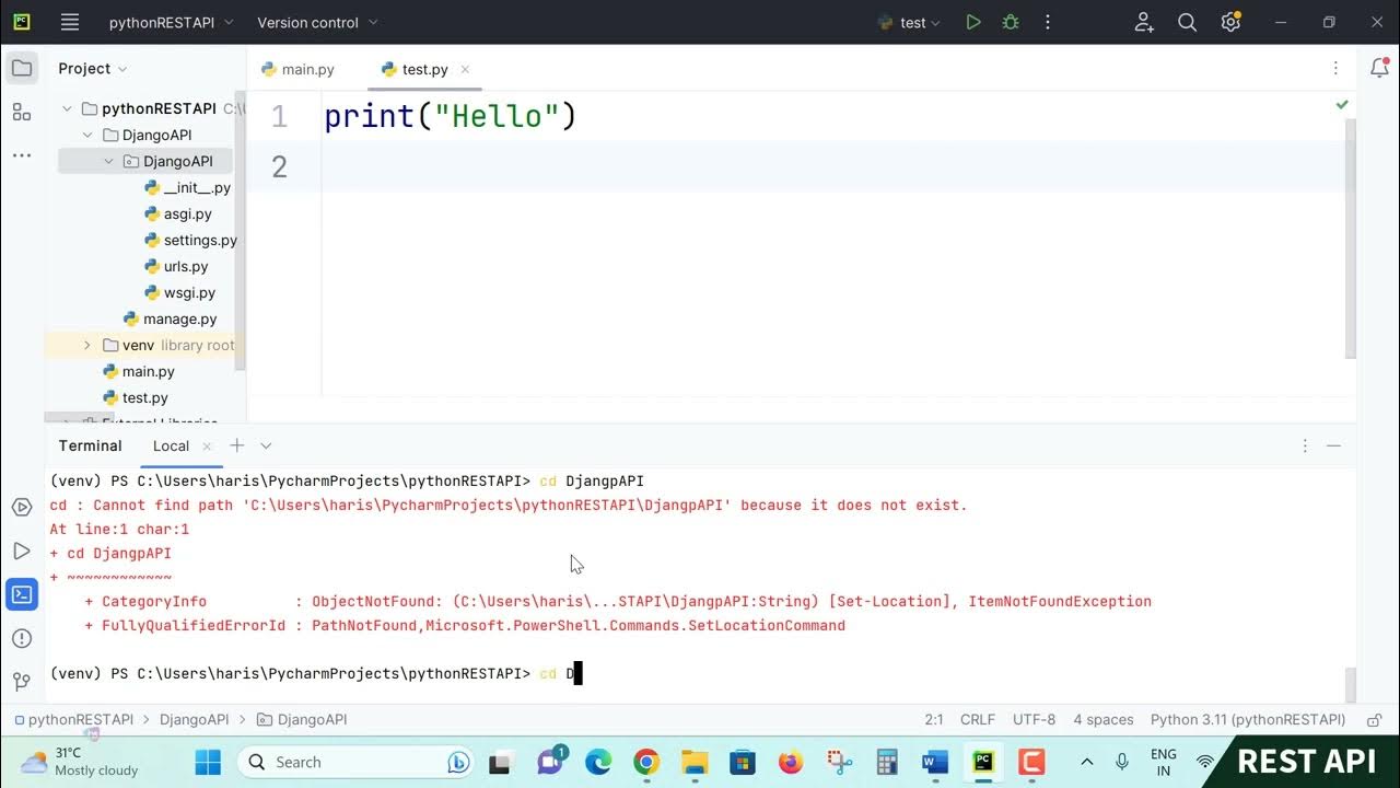 3d Creating Django project - YouTube