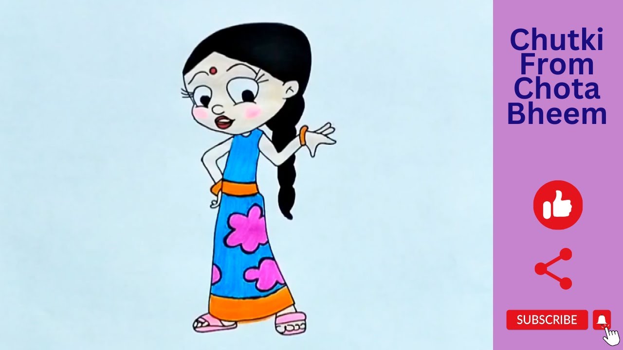 Chutki Drawing Easy / How To Draw Chutki from Chota Bheem / Chutki ...