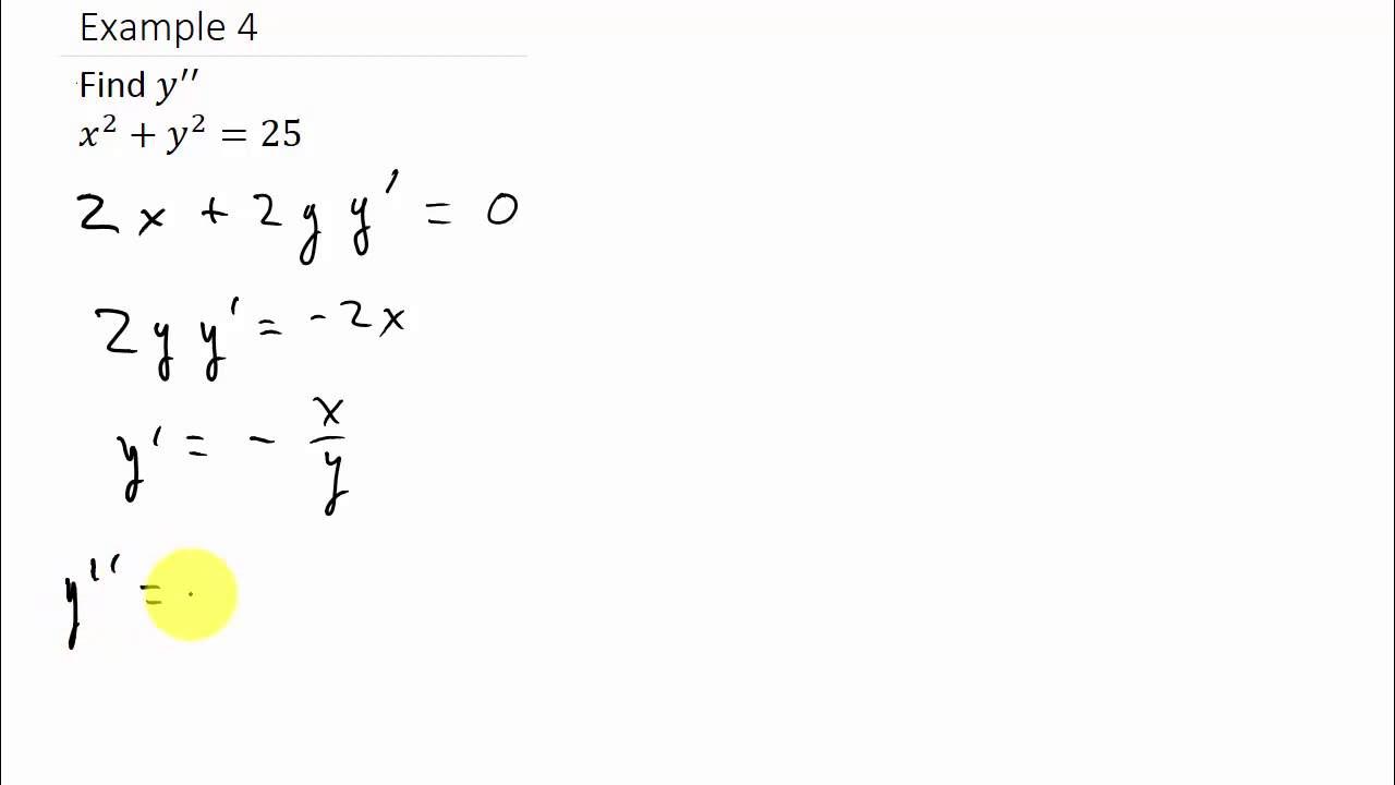 Implicit Differentiation Second Derivative - YouTube