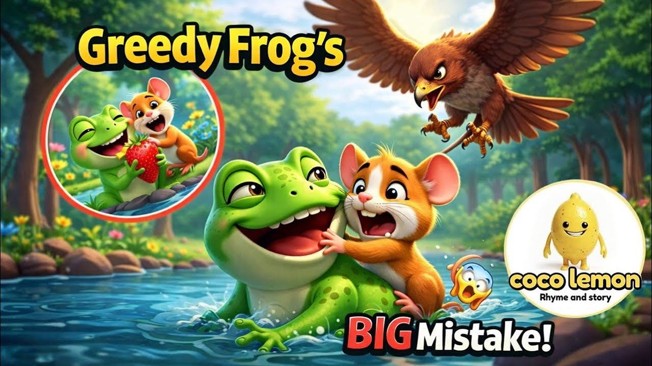 Greedy Frog Story 🐸 | Moral Story for Kids | Don’t Be Greedy! Coco ...
