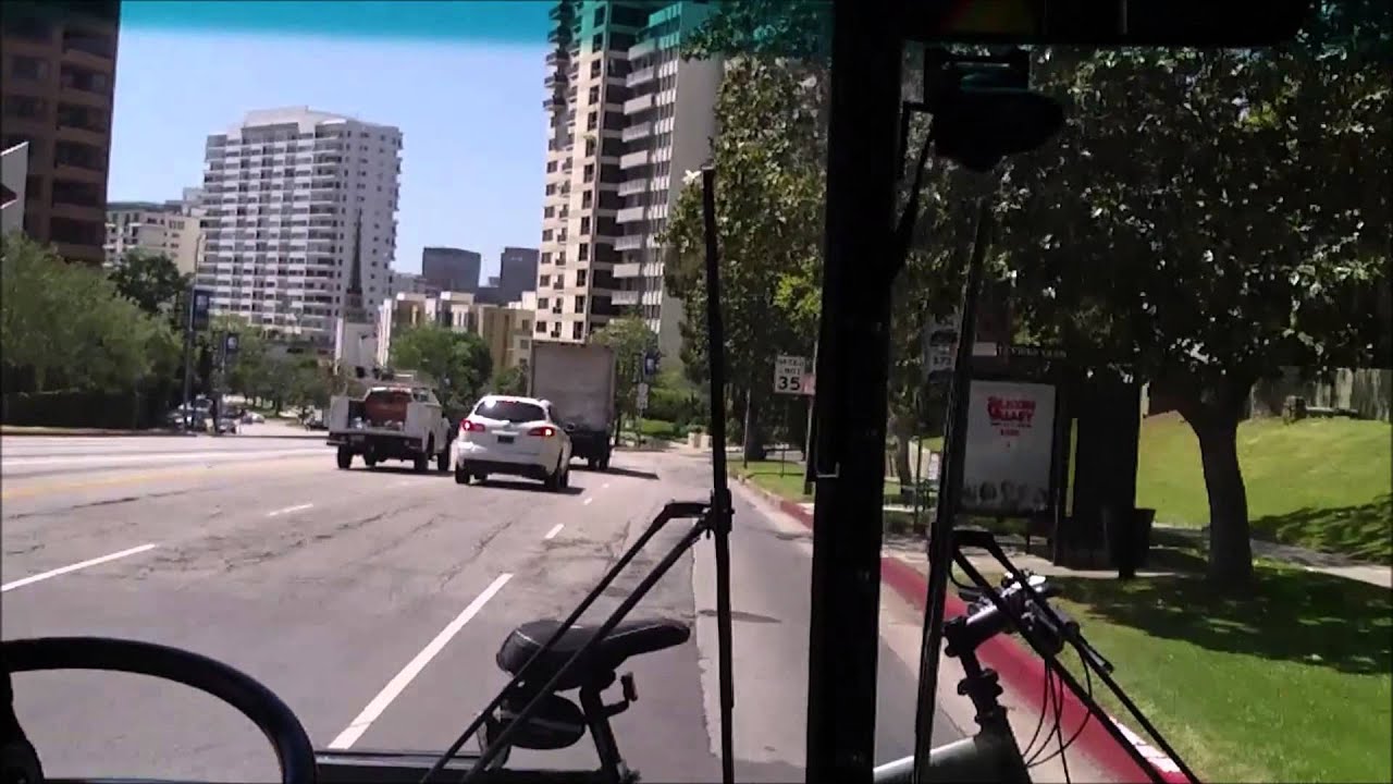 L.A.Metro 720 Rapid Bus--- Westwood, from Beverly Hills DRIVER CAM ...