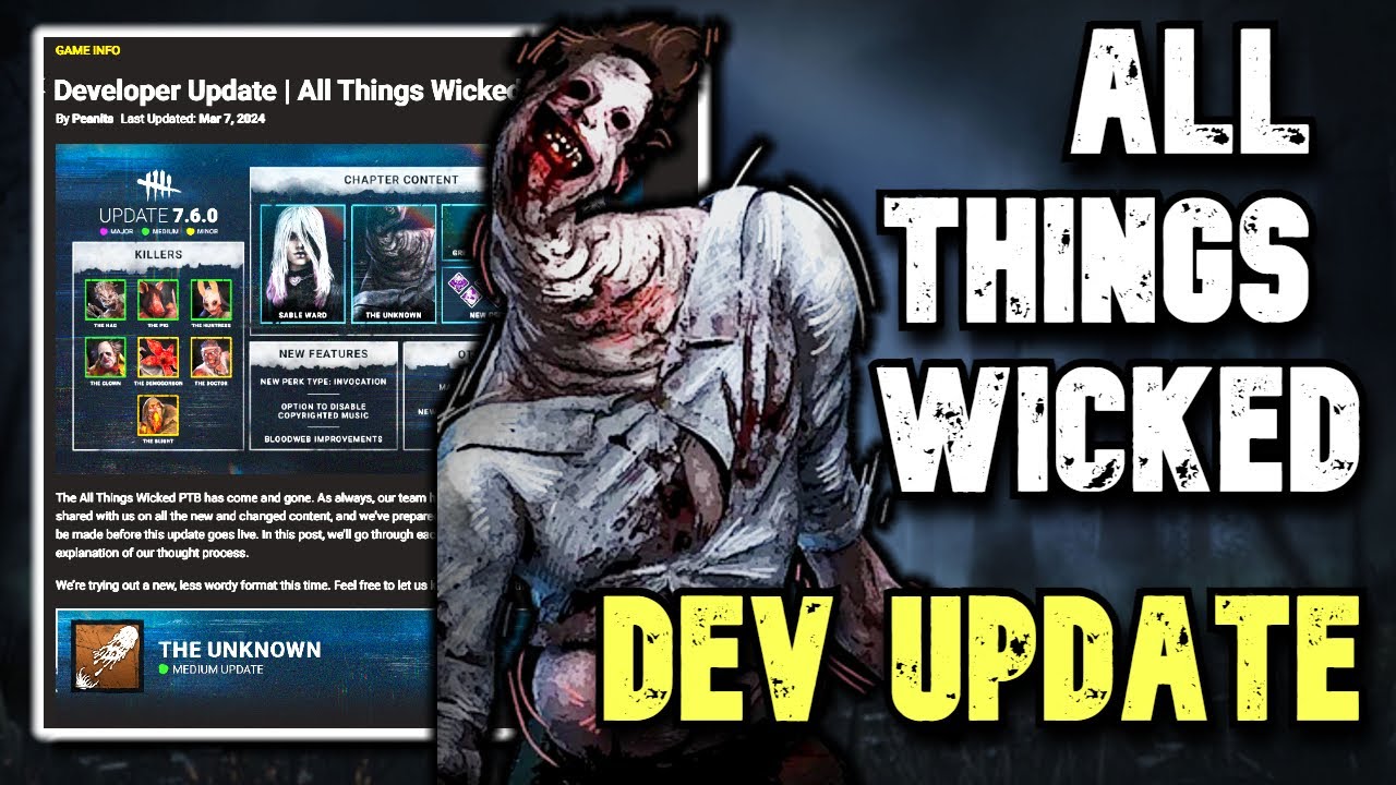 BHVR Makes GOOD CHANGES In The ALL THINGS WICKED Developer Update! | Dead by Daylight - YouTube