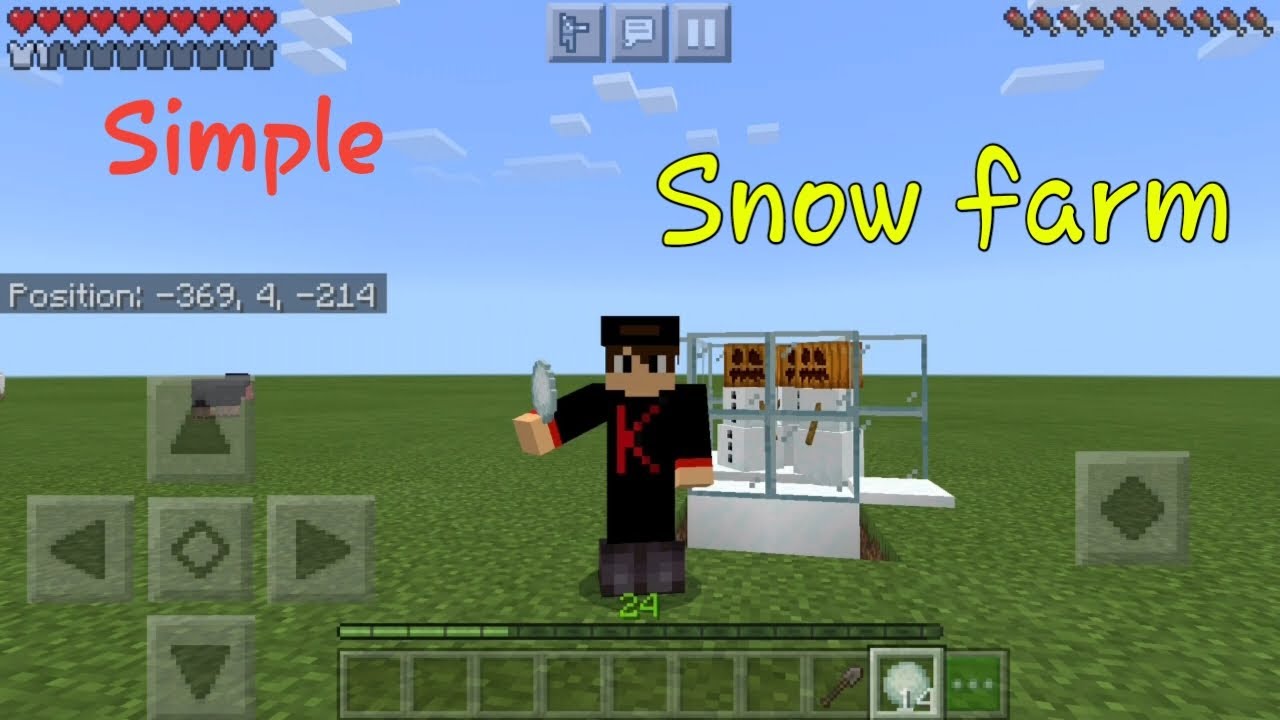 Minecraft PE Simple Snow Farm - Tips and Tricks - YouTube