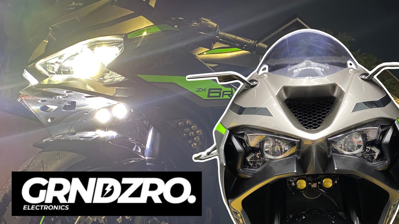 KAWASAKI Ninja ZX6R Hidden Auxiliary light | GRNDZRO Electronics - YouTube