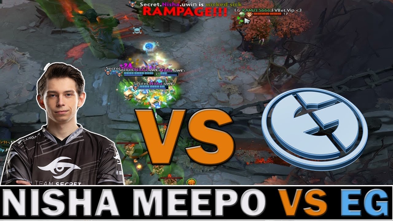 SECRET NISHA MEEPO RAMPAGE!!! vs EG Dota 2 - Nisha Perspective - YouTube