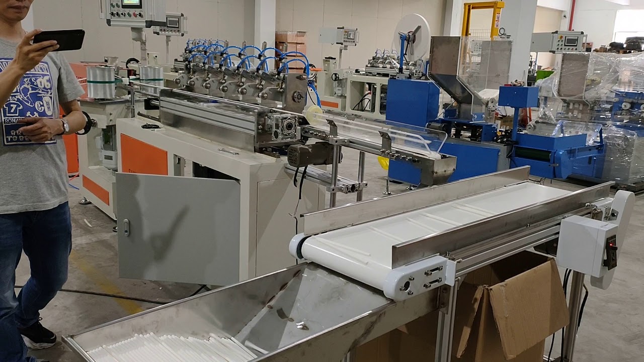 Full automatic auto splice paper straw machine - YouTube