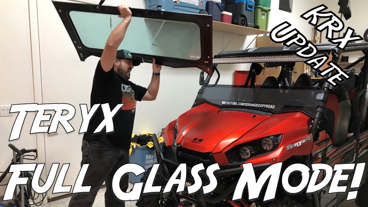 Teryx Full Glass Windshield install and KRX Update - YouTube