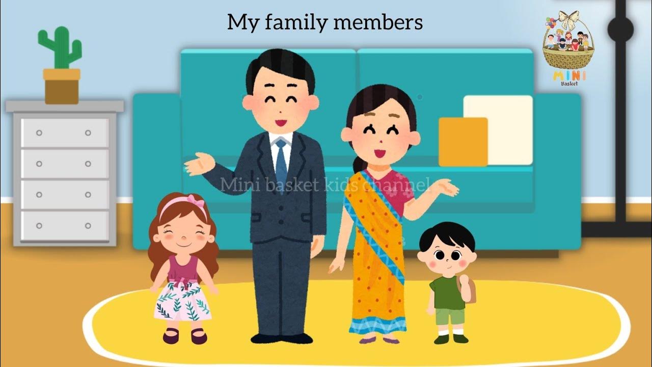 Learn family members name | my family members | family members for kids ...