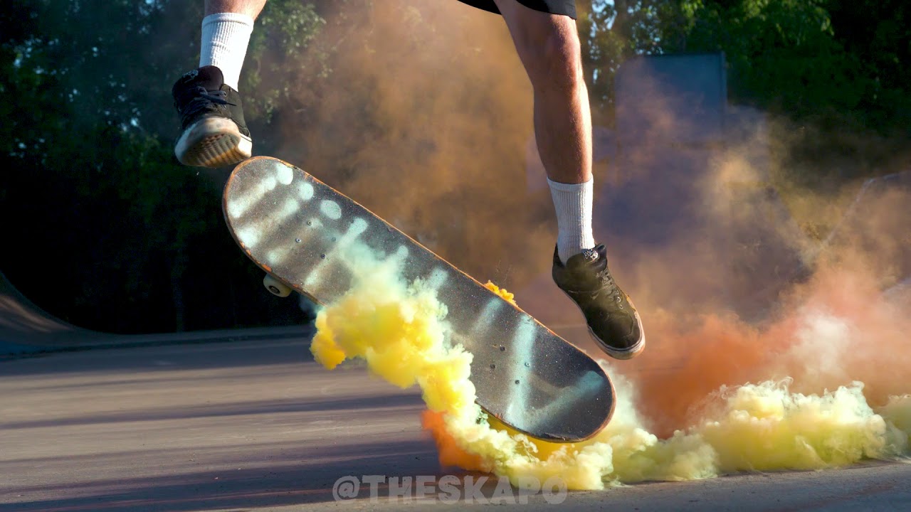 Strapping SMOKE BOMB to a Skateboard | Jason Bastian - YouTube