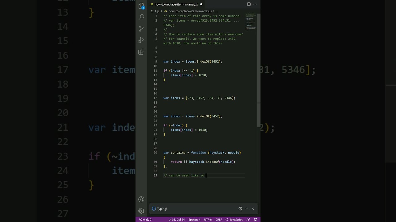 Javascript How To Replace Item In Array YouTube Javascript How To Replace Item In Array YouTube