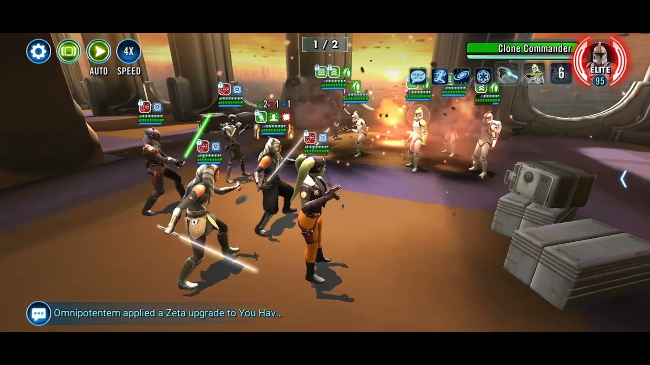 SWGOH ROTE LS P1 combat auto with Ahsoka Tano - YouTube