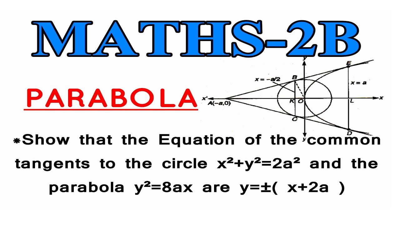 S.T the Equation of the common tangents to the circle x²+y²=2a²and the ...