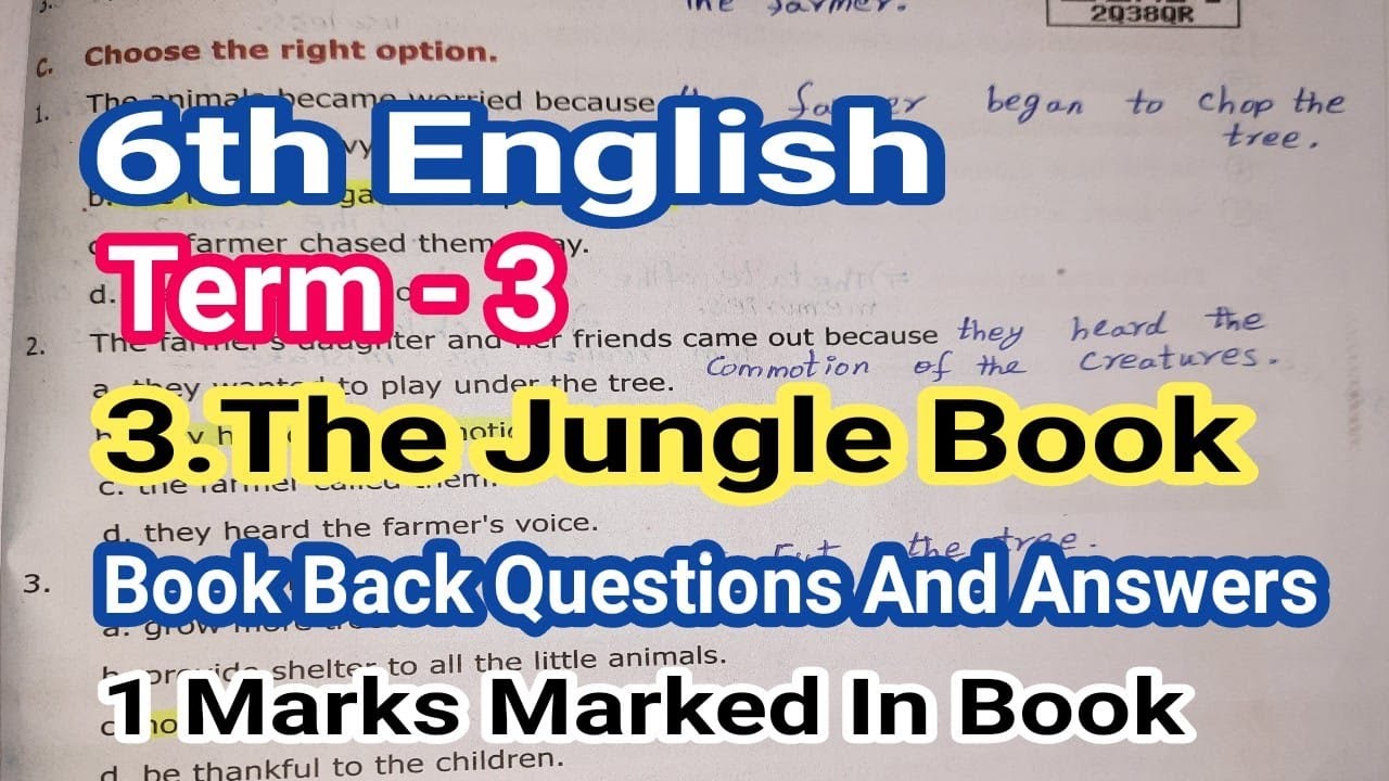 6th std English Term 3 Unit 3 The Jungle Book Book Back Question and ...