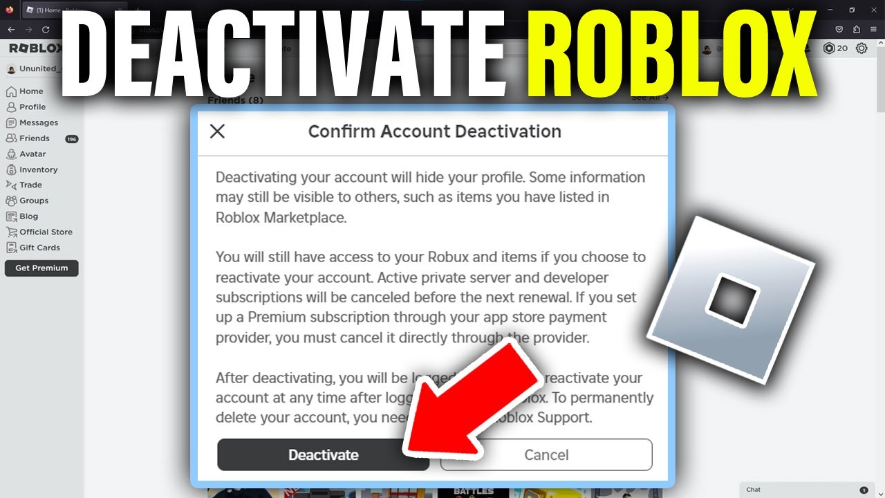 How to deactivate your Roblox account 2024 - YouTube