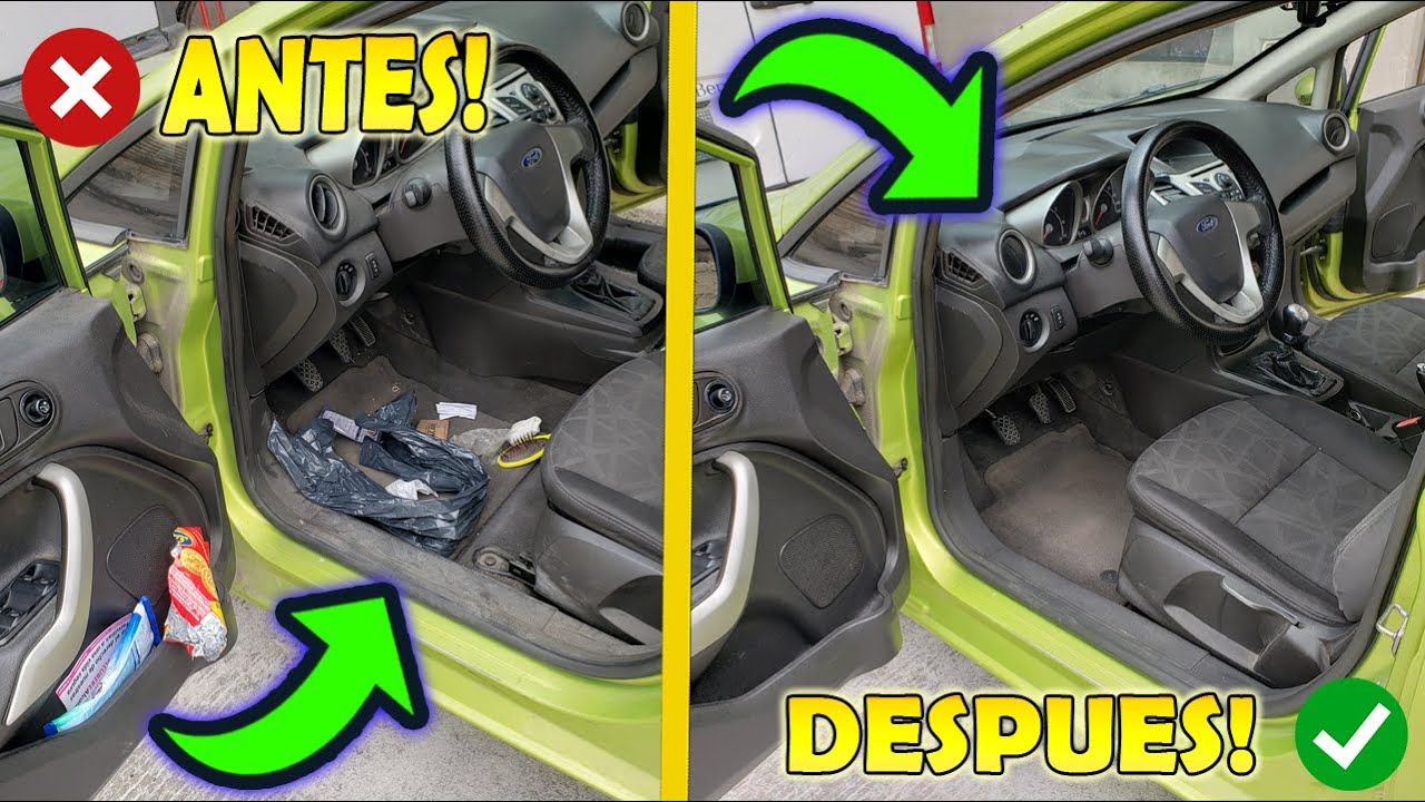 🟢 TRUCO l COMO LIMPIAR💪 EL INTERIOR DE UN AUTO🚘 MUY SUCIO💩 EN CASA🏠 ...