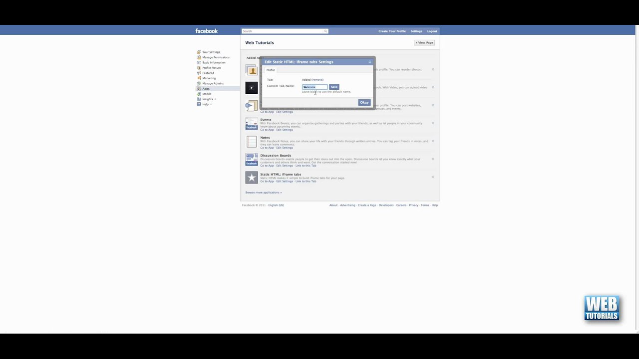 Jak stworzyć stronę FBML na Facebooku - Web-Tutorials.pl cz. 4 - YouTube