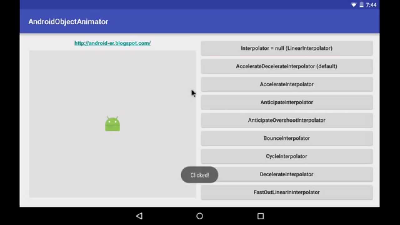 Interpolator effect on ObjectAnimator - YouTube