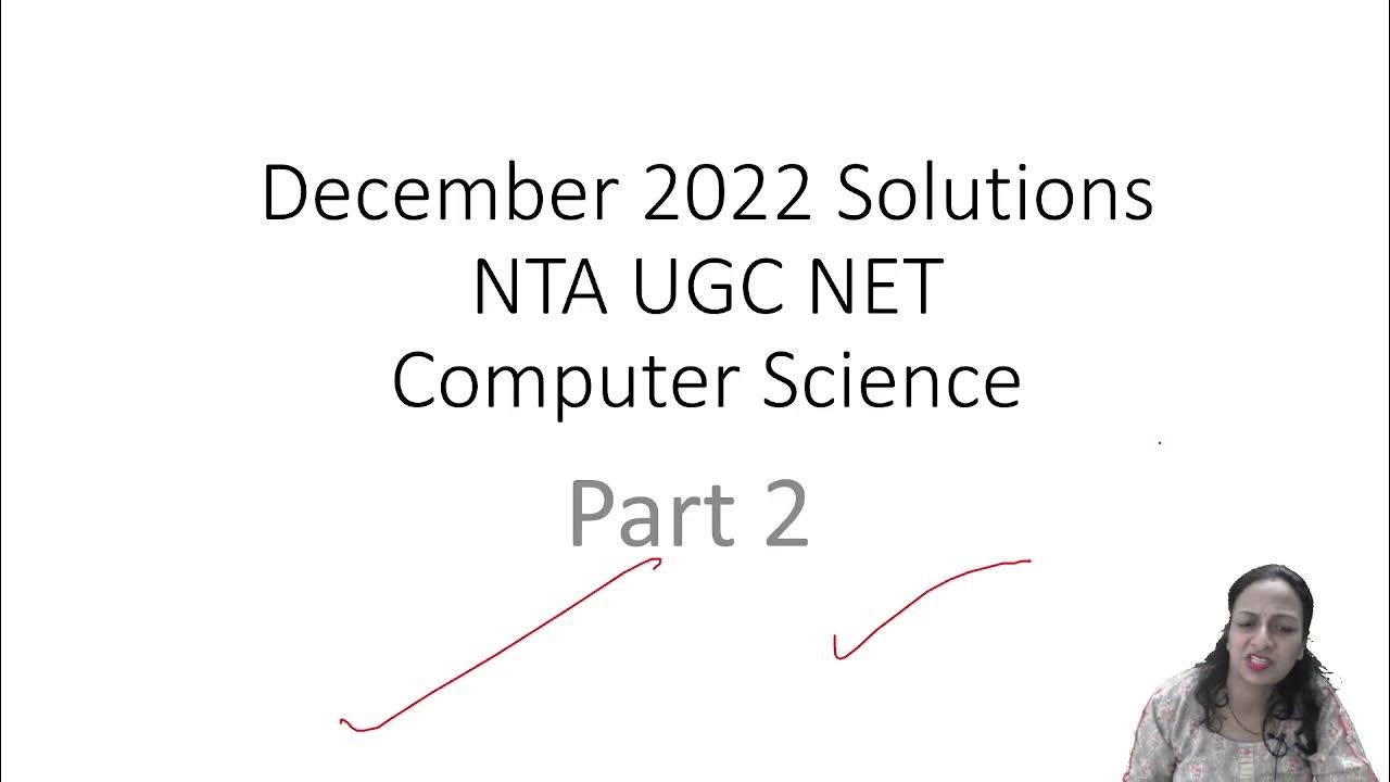 December 2022 NTA NET Computer Science Solution : Part 2 - YouTube