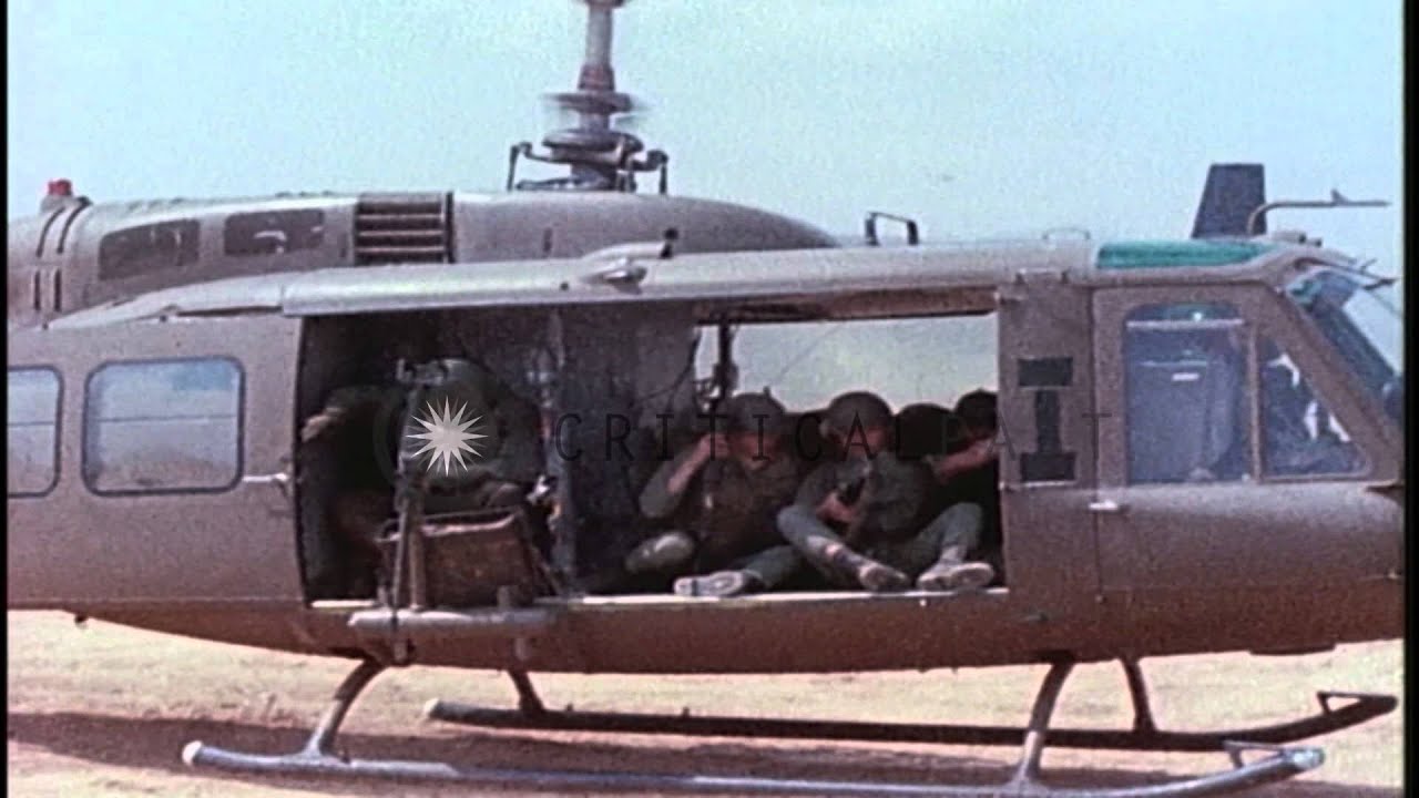 US soldiers direct landing helicopters to extract ARVN from Laos, after ...