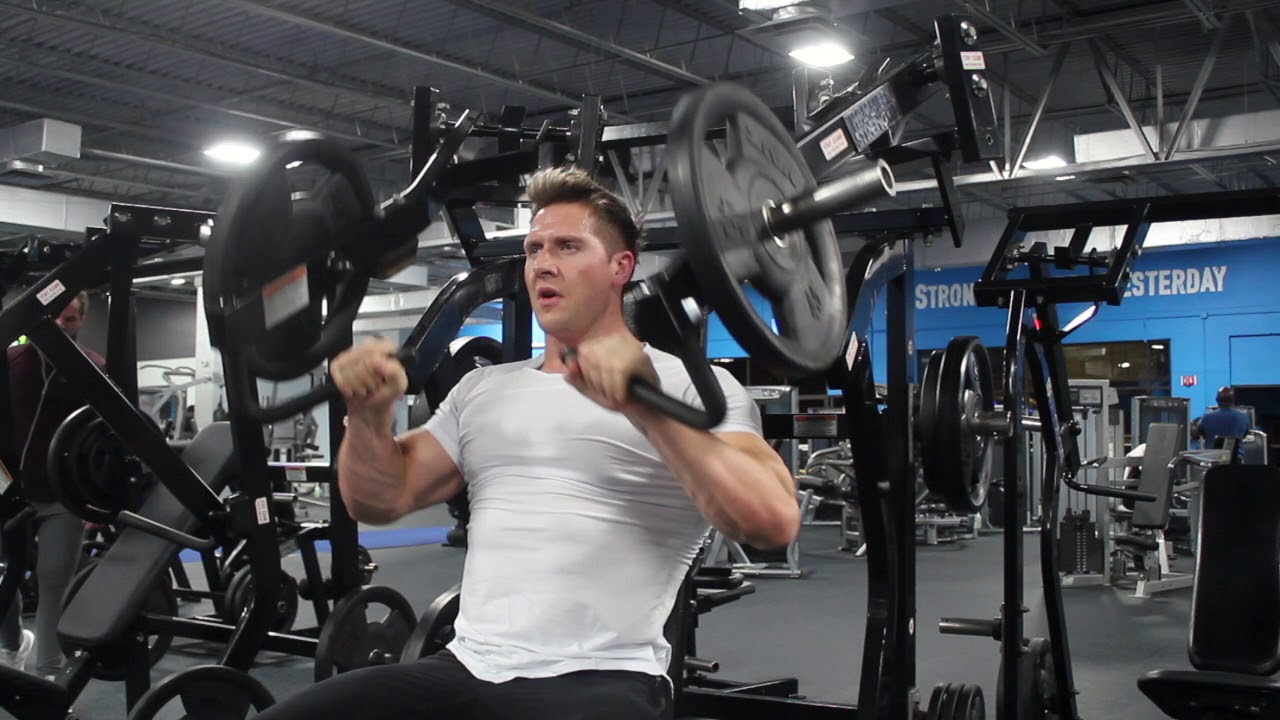 Seated Machine Close Grip Tricep Press - YouTube
