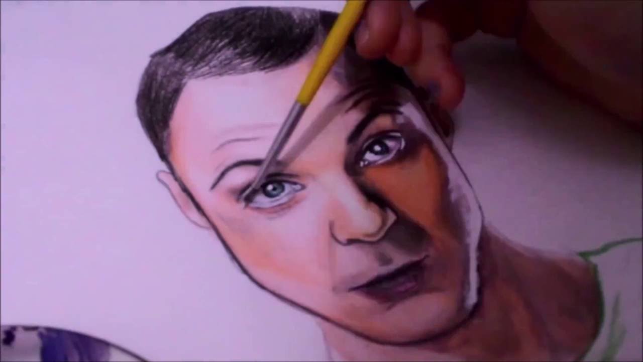Drawing Sheldon Cooper / Desenhando Sheldon Cooper - YouTube