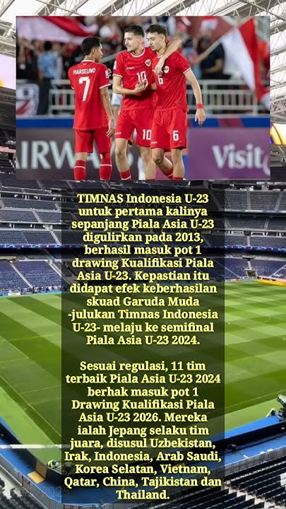 Cetak Sejarah! Timnas Indonesia U-23 Resmi Masuk Pot 1 Drawing Kualifikasi Piala Asia U-23 2026 ...
