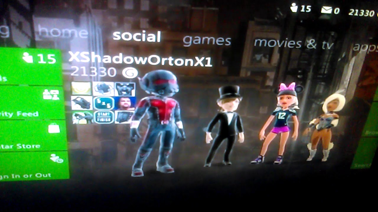 Xbox 360 my dashboard with my avatar and my Xbox live friends - YouTube