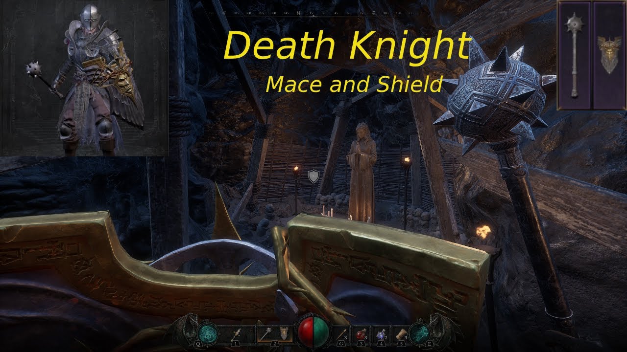Death Knight with mace and shield in Dungeon Borne - YouTube