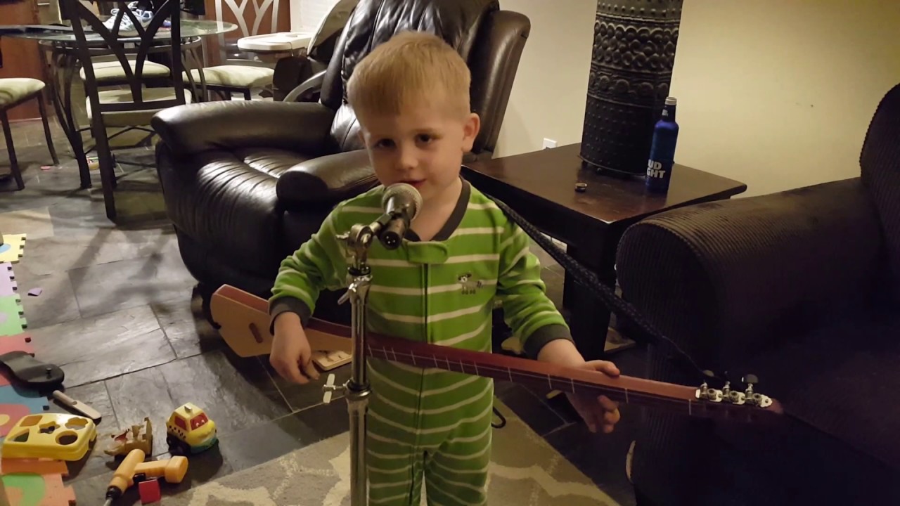 Free fallin on the strumstick. Michael Dutka 4 years old - YouTube