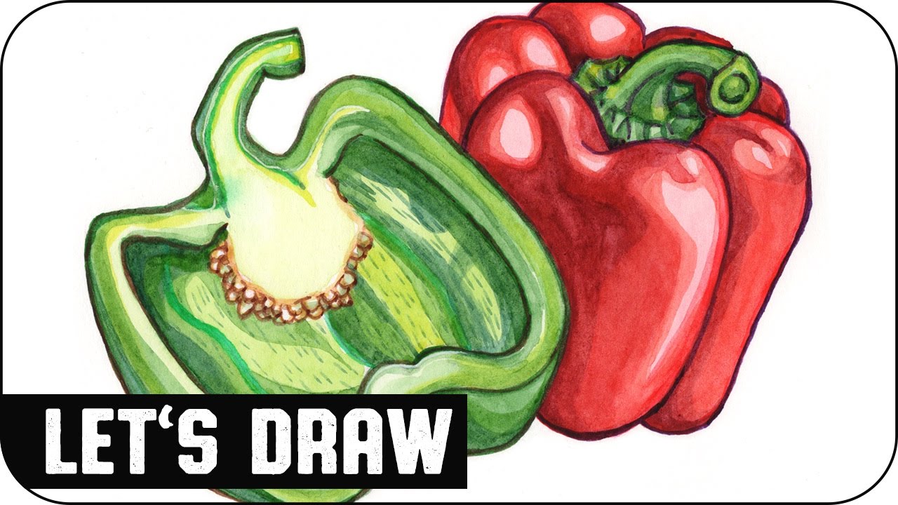 🎨 Let's Draw: BELL PEPPER (Speed Painting) voidea - YouTube
