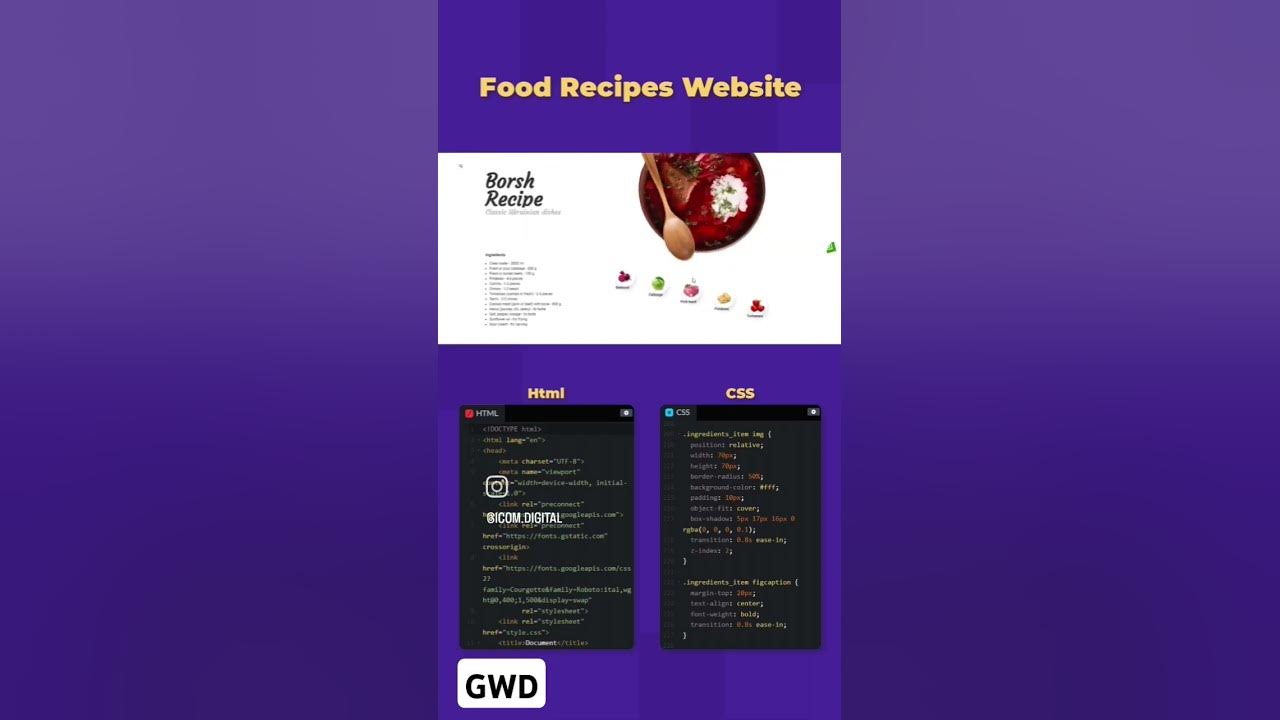Food Recipes Website #coding #css #javascript #webdesign #food #foodwebsite #foodblogger # ...