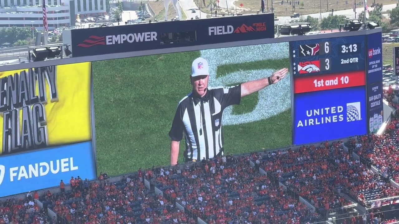 NFL Referee Carl Cheffers (#51) Calling A Personal Foul On The Denver ...