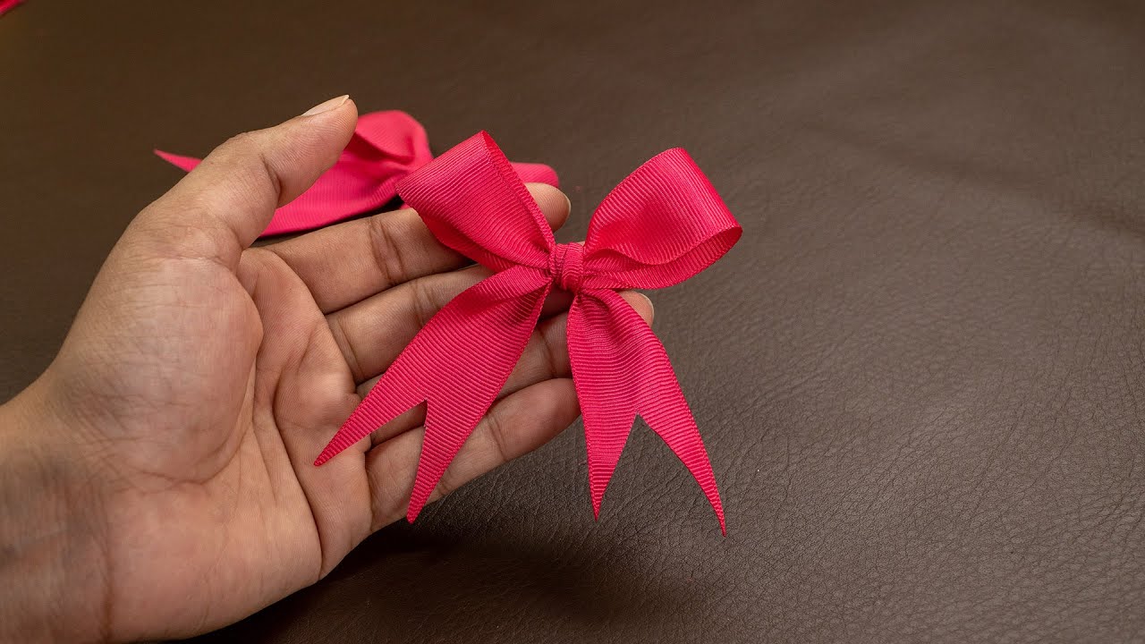How to Make Simple Easy Bow - DIY crafts with Grosgrain Ribbons - YouTube
