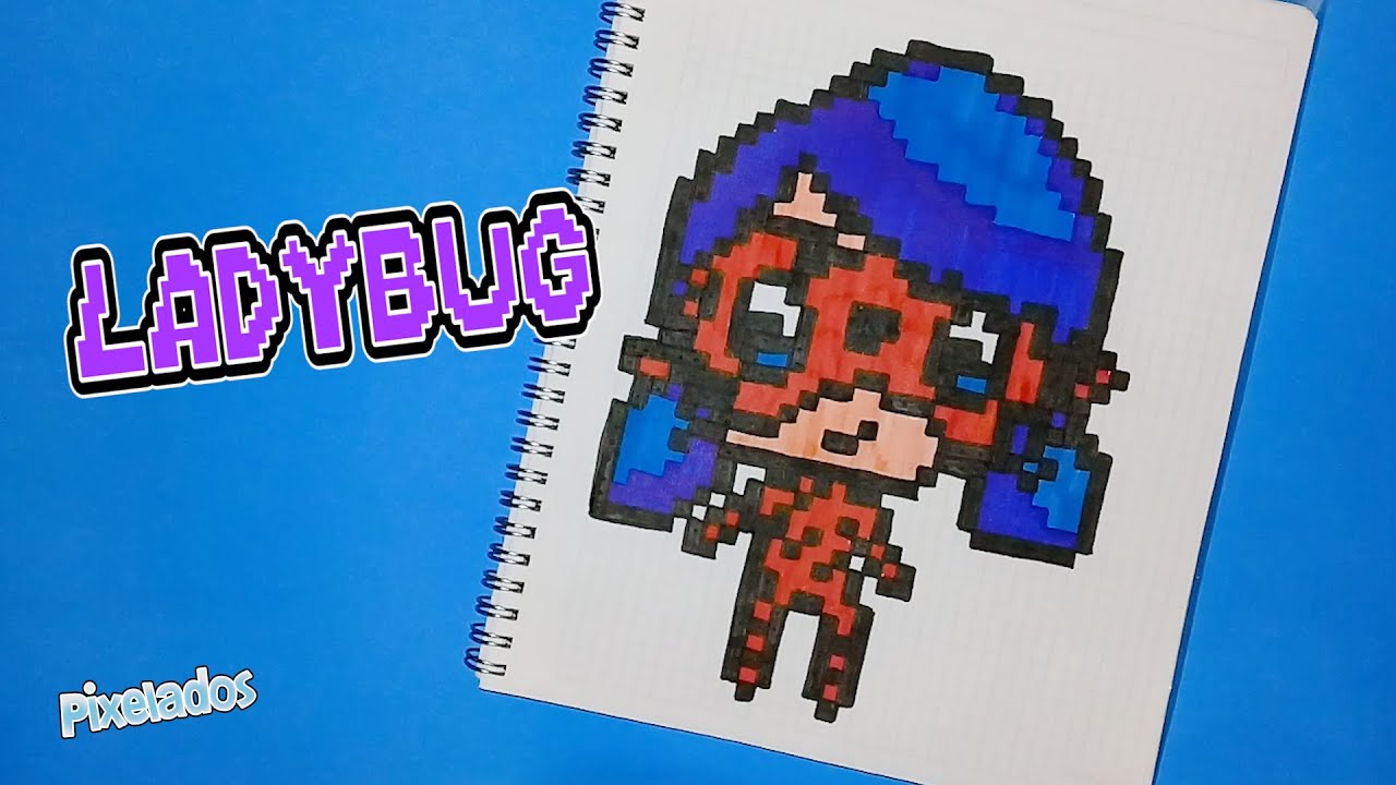COMO DIBUJAR LADYBUG PIXEL ART - PIXELADOS - YouTube