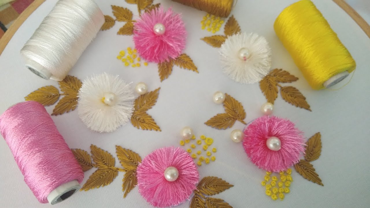 Hand Embroidery with silk thread / Kadhai design / Easy & Very ...