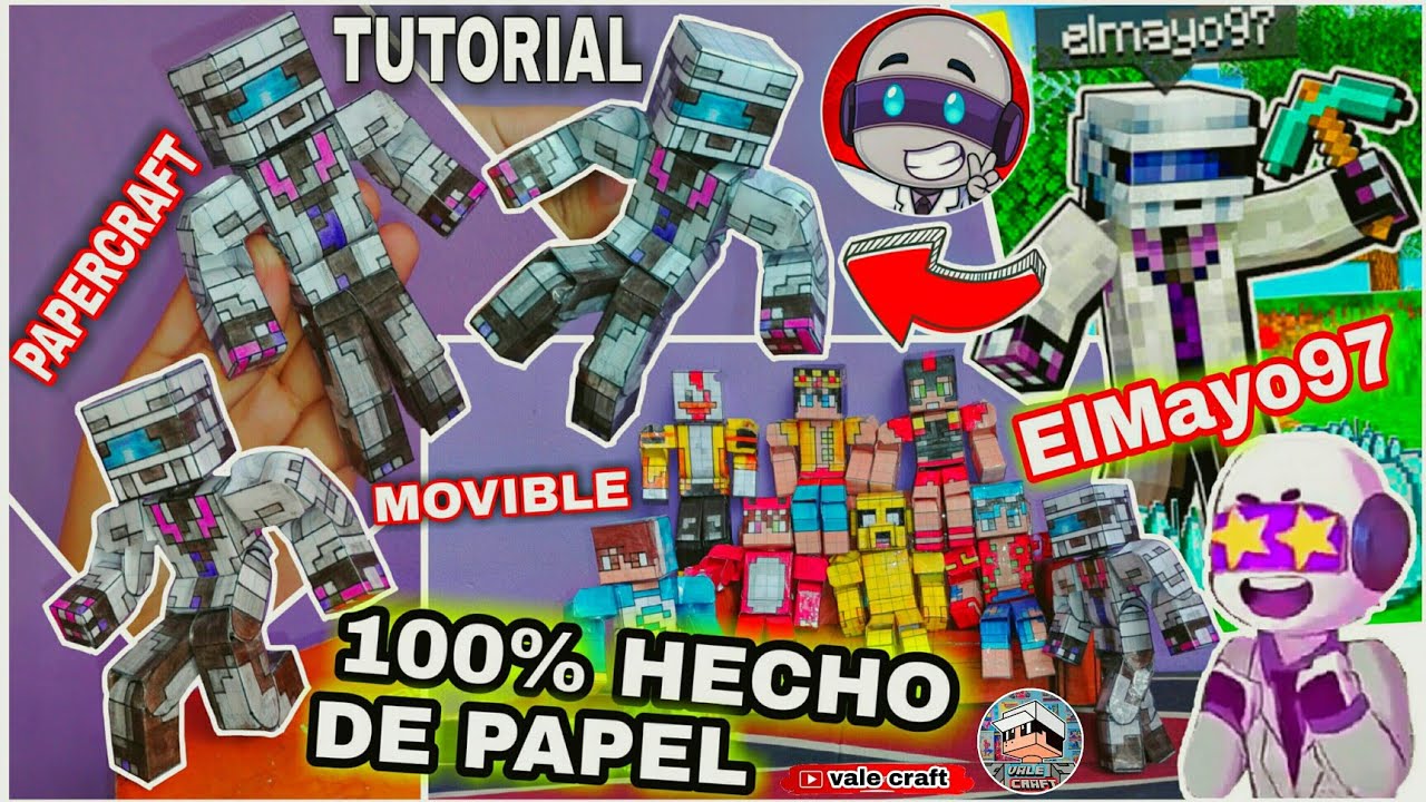 Como hacer skin de elmayo97 Los Compas muñeco papel movible Minecraft ...